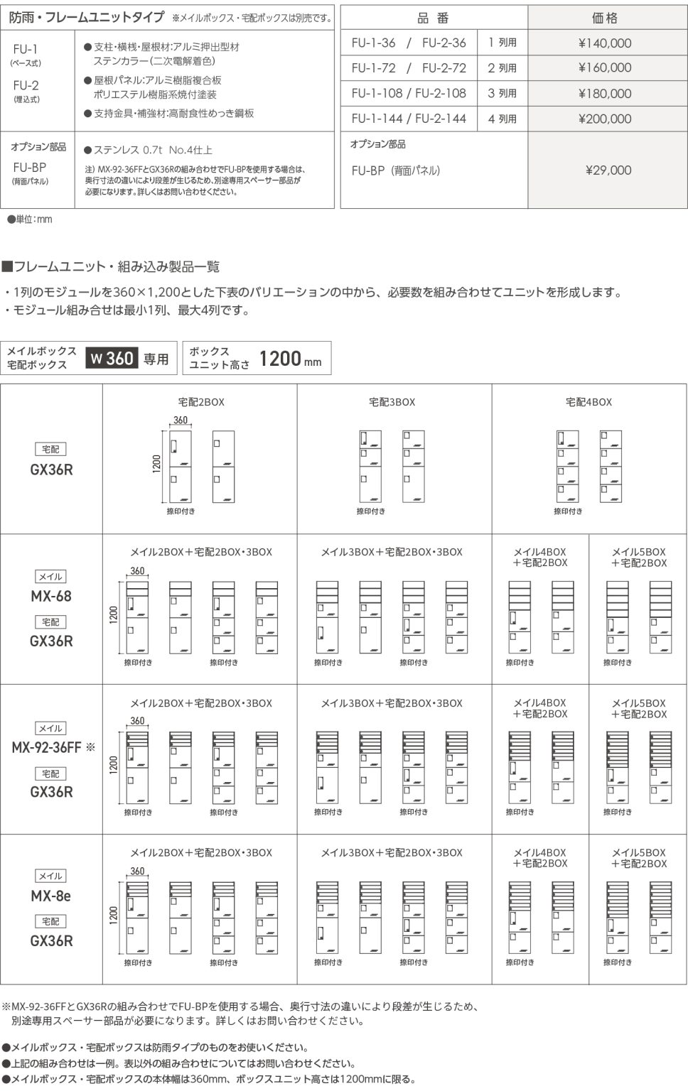 フレームユニットFU-1／FU-2 | 田島メタルワーク株式会社